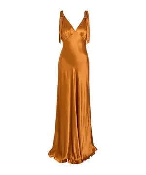 REFORMATION Pernille Silk Gown - Brown