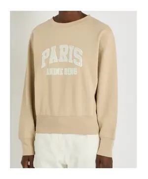 ANINE BING Harry Shrunken Logo-appliquéd Cotton Sweatshirt