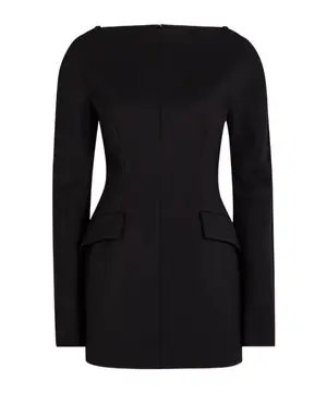 Sportmax Cold Shoulder Woven Mini Dress - Black
