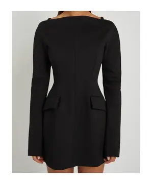 Sportmax Cold Shoulder Woven Mini Dress