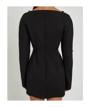 Sportmax Cold Shoulder Woven Mini Dress