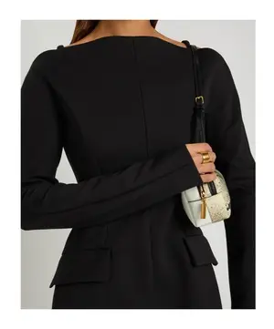 Sportmax Cold Shoulder Woven Mini Dress
