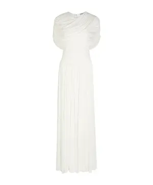 Simkhai Nancie Draped Cape-effect Jersey Maxi Dress - White