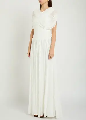 Simkhai Nancie Draped Cape-effect Jersey Maxi Dress