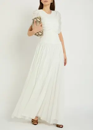 Simkhai Nancie Draped Cape-effect Jersey Maxi Dress