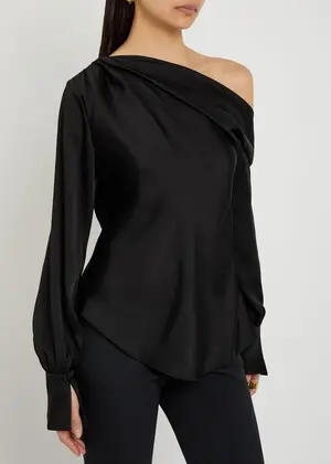 Simkhai Alice Draped Satin Top