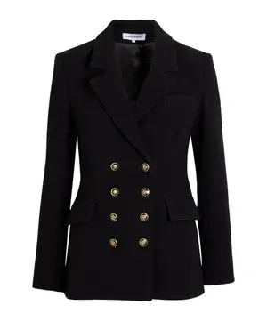 Veronica Beard Claude Dicky Double-breasted Stretch-wool Blazer - Black