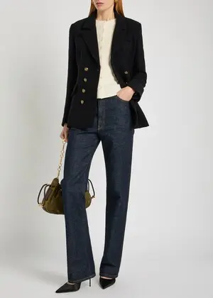 Veronica Beard Claude Dicky Double-breasted Stretch-wool Blazer