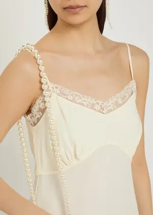 Simone Rocha Lace-trimmed Crepe-de-chine Midi Dress
