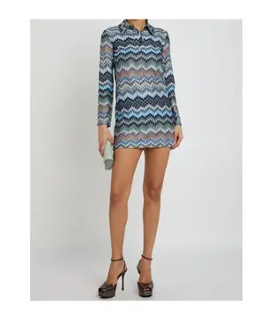 Missoni Zigzag-intarsia Fine-knit Mini Dress