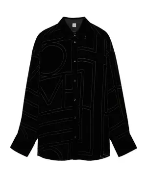 TOTEME Monogram Devore Shirt - Black