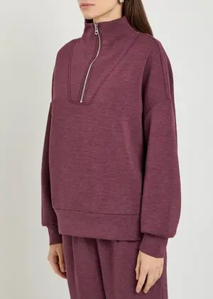 Varley Hawley Half-zip Stretch-jersey Sweatshirt - Red
