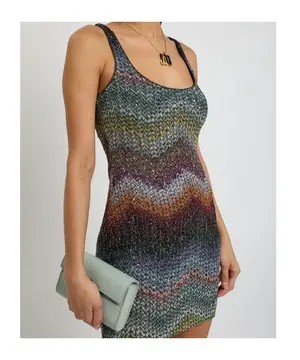 Missoni Sequin-embellished Zigzag Metallic-knit Mini Dress