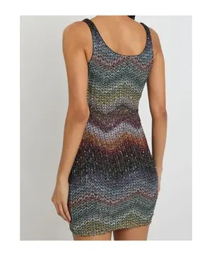 Missoni Sequin-embellished Zigzag Metallic-knit Mini Dress