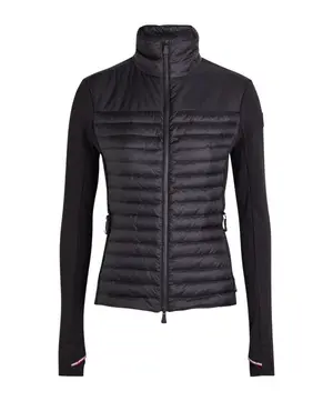 Moncler Quilted Shell And Jersey Jacket - Black