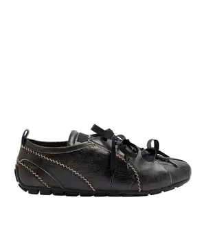 Simone Rocha Ballerina Grip Leather Sneakers - Black
