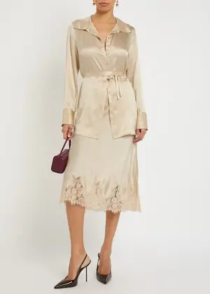 REFORMATION Camilla Waist-tie Silk Shirt