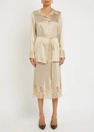 REFORMATION Camilla Waist-tie Silk Shirt