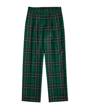J.W.ANDERSON Checked Straight-leg Trousers - Green