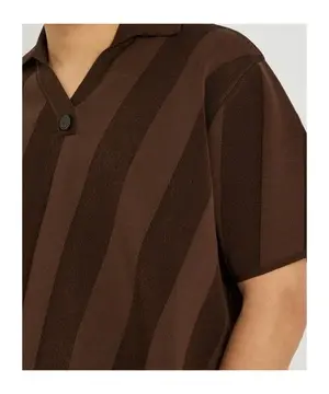 Jacquemus Le Polo Maille Striped Close-knit Polo Shirt