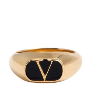 Valentino Garavani Vlogo-engraved Ring - Yellow
