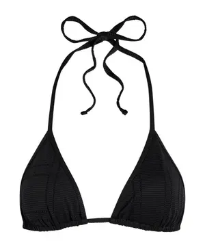 TOTEME Monogram Pointelle Bikini Top - Black