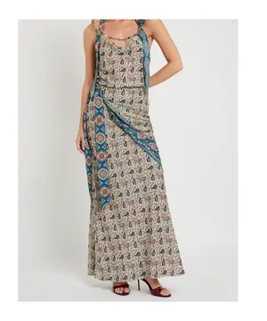 Rabanne Paisley Satin Maxi Skirt