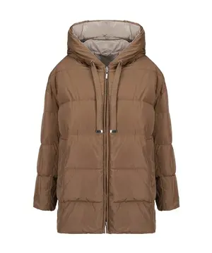 Max Mara Zip-up Drawstring Reversible Jacket - Brown
