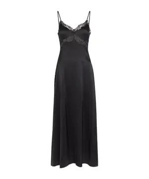 REFORMATION Lace-trim Silk Midi Slip Dress - Black