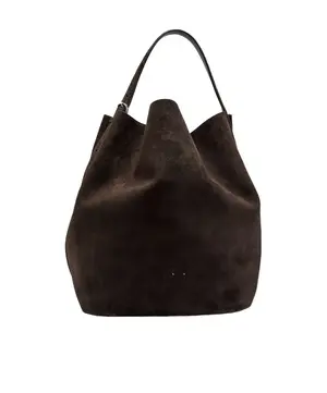 TOTEME Belted Suede Tote - Black