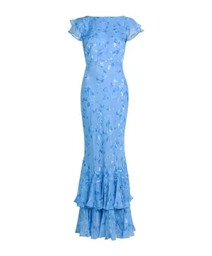Rixo Silk-blend Maxi Dress - Blue