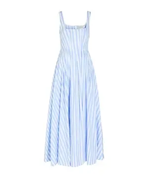 Sportmax Striped Cotton Maxi Dress - Blue