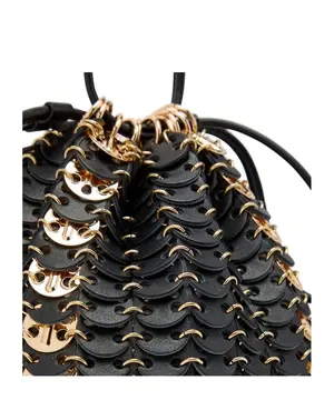 Rabanne Metal Leather Bucket Bag