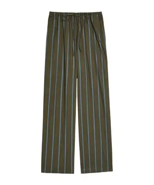 Staud Striped Stretch-cotton Poplin Trousers - Brown