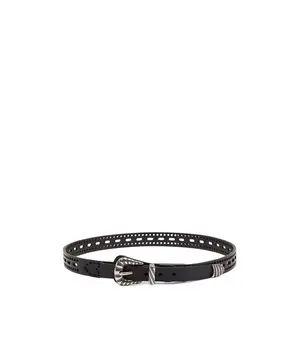 Etro Perforated Leather Belt - Black