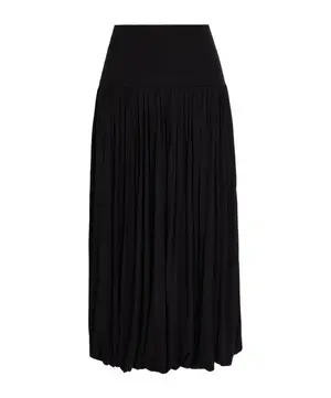 TOTEME Gathered Crepe-jersey Midi Skirt - Black