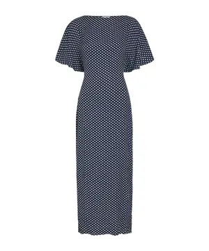 REFORMATION Polka-dot Woven Midi Dress - Black
