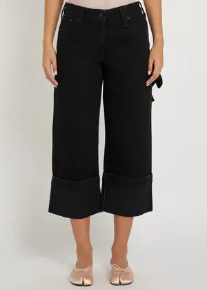 Simone Rocha Turn-up Straight-leg Cropped Jeans