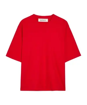 RÓHE Cotton And Silk-blend T-shirt - Red