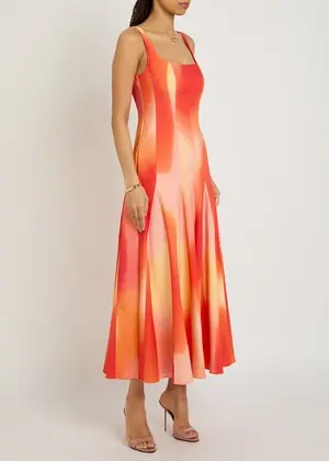 Simkhai Printed Cotton-blend Midi Dress