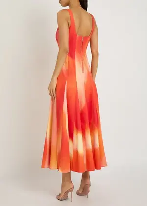 Simkhai Printed Cotton-blend Midi Dress