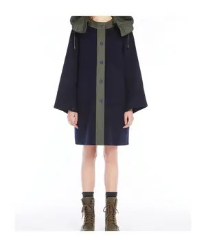 Max Mara Button Detailed Panelled Drawstring Coat