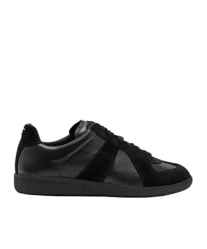 MAISON MARGIELA Replica Panelled Leather Sneakers - Black