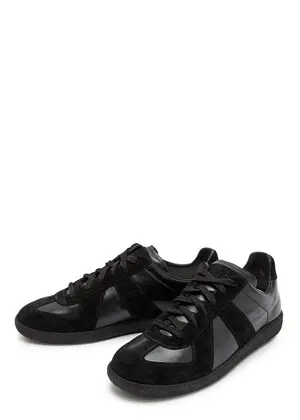 MAISON MARGIELA Replica Panelled Leather Sneakers - Black