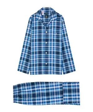 Polo Ralph Lauren Logo-embroidered Checked Cotton Pyjama Set - Blue