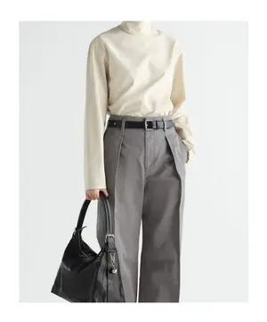 LEMAIRE Stand-collar Top In Light Cotton Chambray