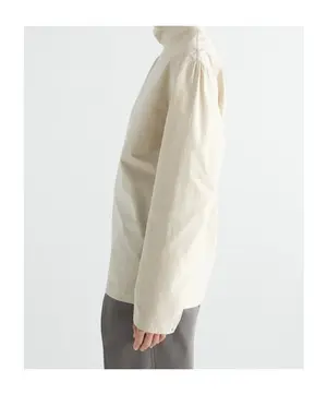 LEMAIRE Stand-collar Top In Light Cotton Chambray