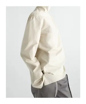LEMAIRE Stand-collar Top In Light Cotton Chambray