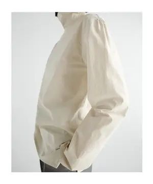 LEMAIRE Stand-collar Top In Light Cotton Chambray