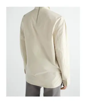 LEMAIRE Stand-collar Top In Light Cotton Chambray
